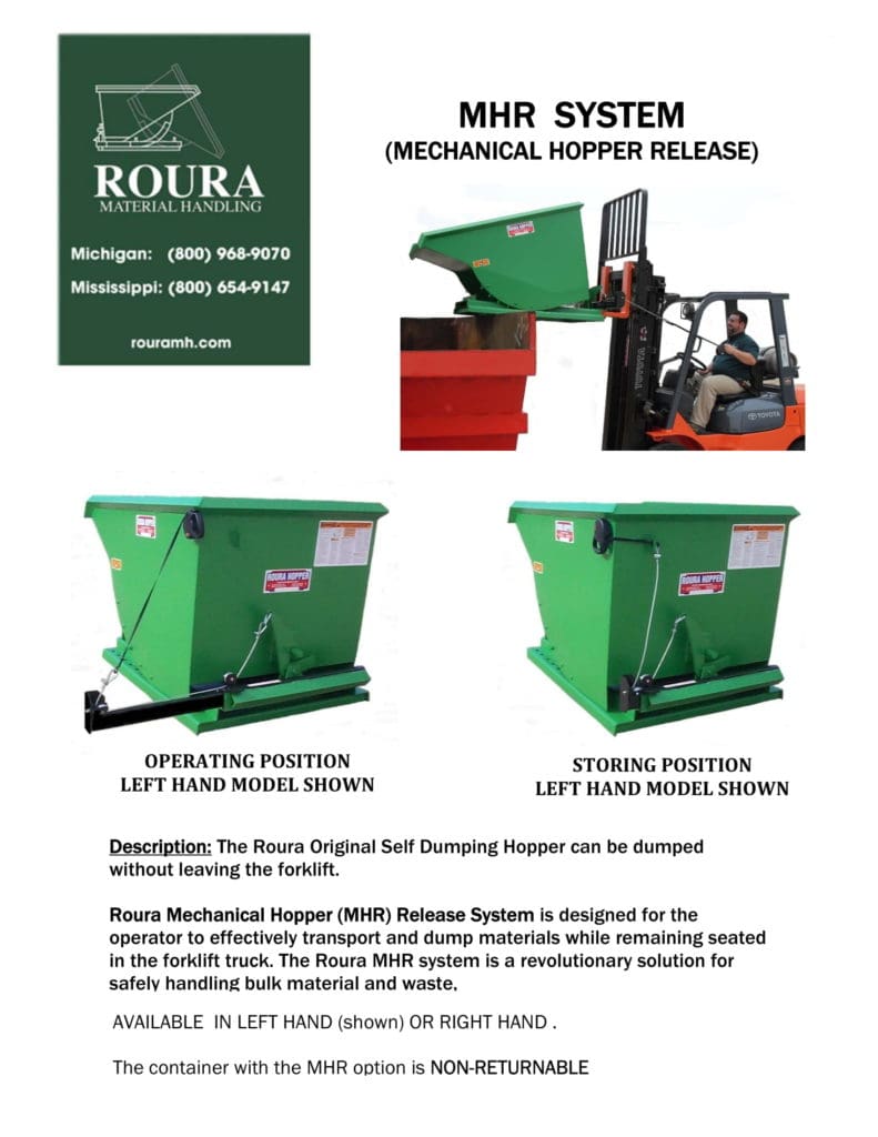 Mechanical Hopper Release - Roura Material Handling